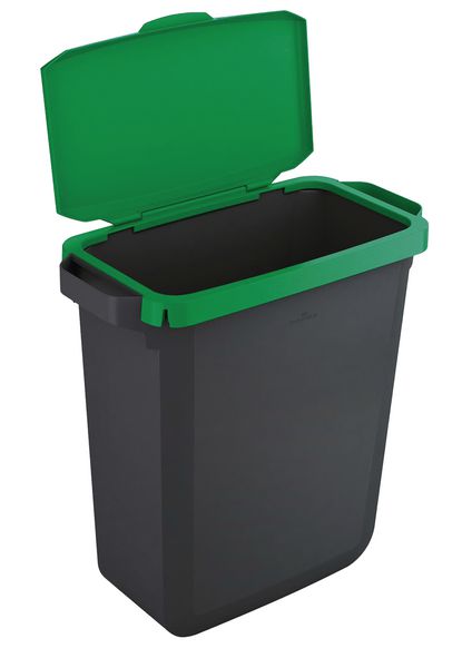 DURABIN ECO 60L Recycled Black Recycling Bin with Hinged Lid | Seton