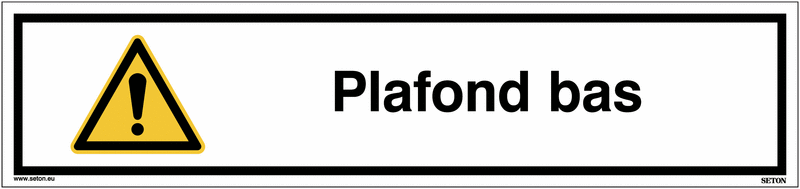 Bande autocollante ISO 7010 - W001 - Plafond bas | Seton