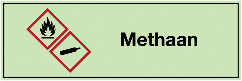 Fotoluminescente GHS-labels - Methaan - GHS02/GHS04 | Seton