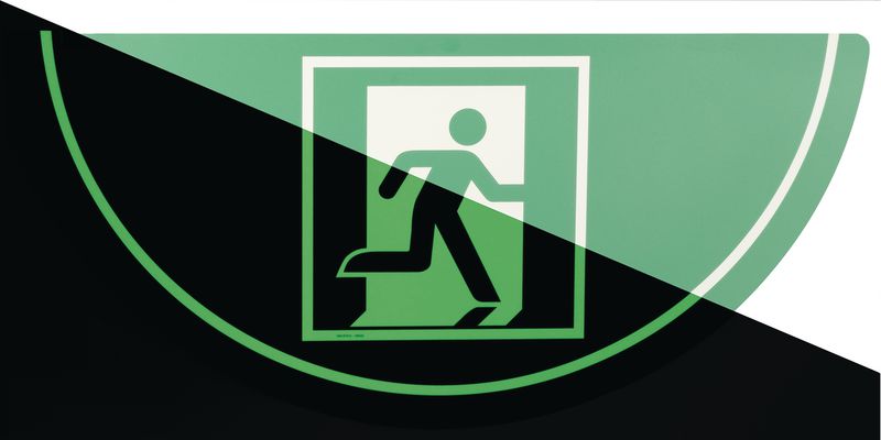 Fotoluminescente vloermarkering ISO 7010 “Nooduitgang" - E002 | Seton