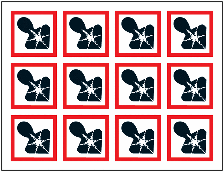 Ultrabestendige CLP-stickers, op vel "Ernstig gevaar voor de gezondheid ...