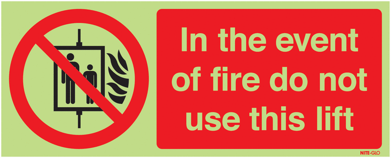 6-Pack Xtra-Glo In The Event Of Fire Signs | Seton