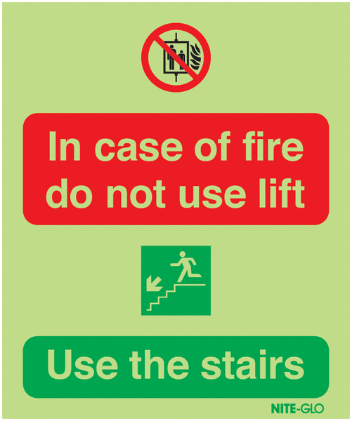 Nite-Glo Fire Exit Signs - Do Not Use Lift | Seton