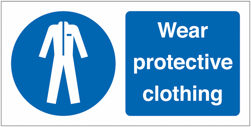 Wear Protective Clothing Vinyl Safety Labels On-a-Roll | Seton