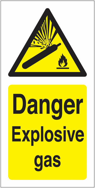 Danger Explosive Gas Vinyl Safety Labels On-a-Roll | Seton