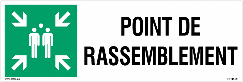 Panneaux point de rassemblement ISO 7010 avec texte | Seton