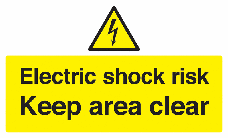 Electric Shock Risk Keep Area Clear Non-Slip Floor Sign | Seton