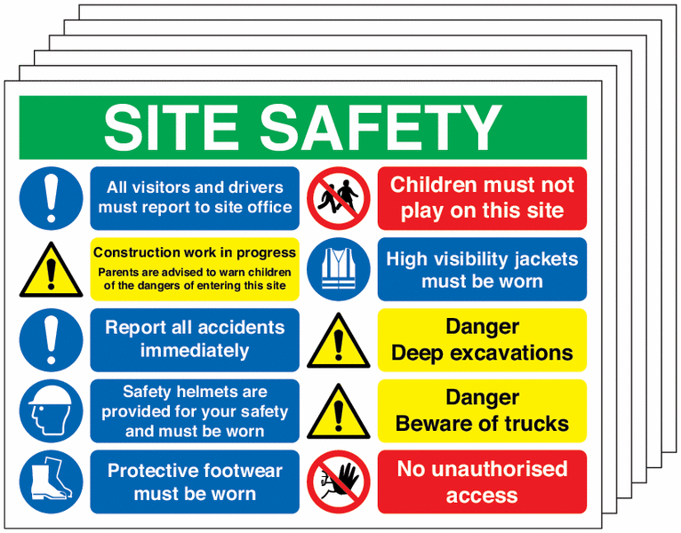 6 Pack Site Safety Signs | Seton