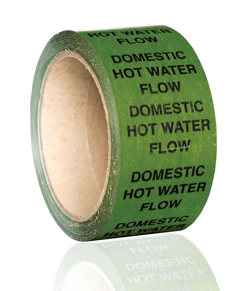 Domestic Hot Water Flow BS Pipe Marking Tape | Seton