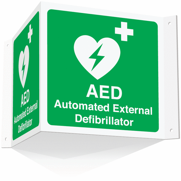 Automated External Defibrillator Projecting '3D' Sign | Seton