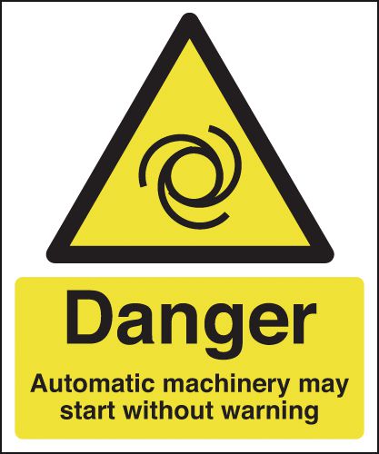 Danger Automatic Machinery May Start Signs | Seton