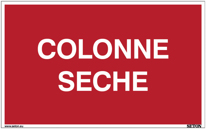 Panneaux à message standard - Colonne sèche | Seton