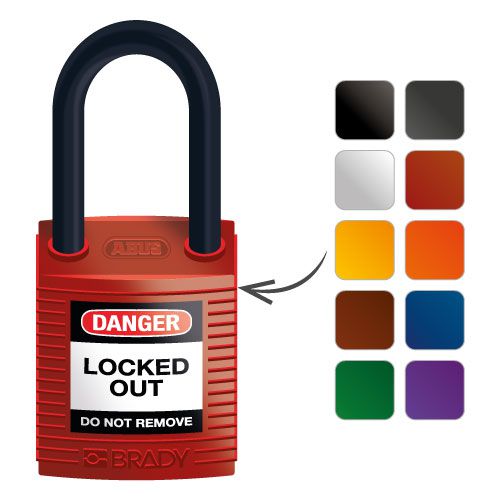 Isolerend hangslot met nylon beugel voor lockout | Seton