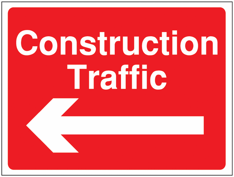 Construction Signs - Construction Traffic Arrow Left | Seton