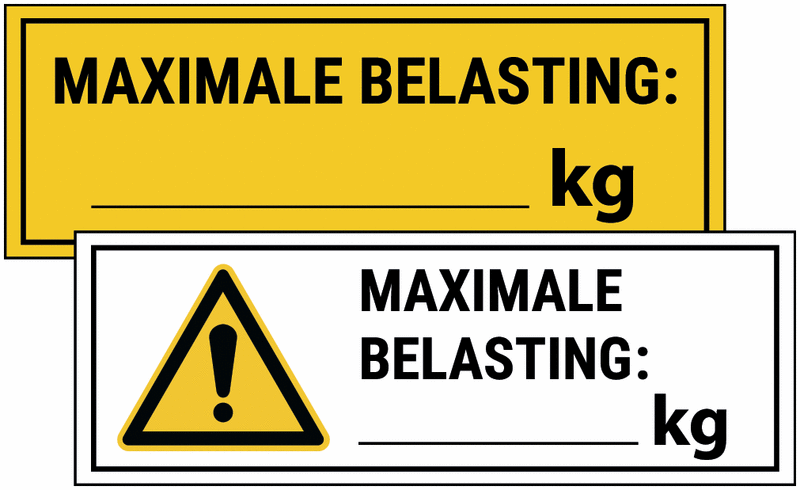 Bord voor magazijnstellingen "Maximale belasting" | Seton