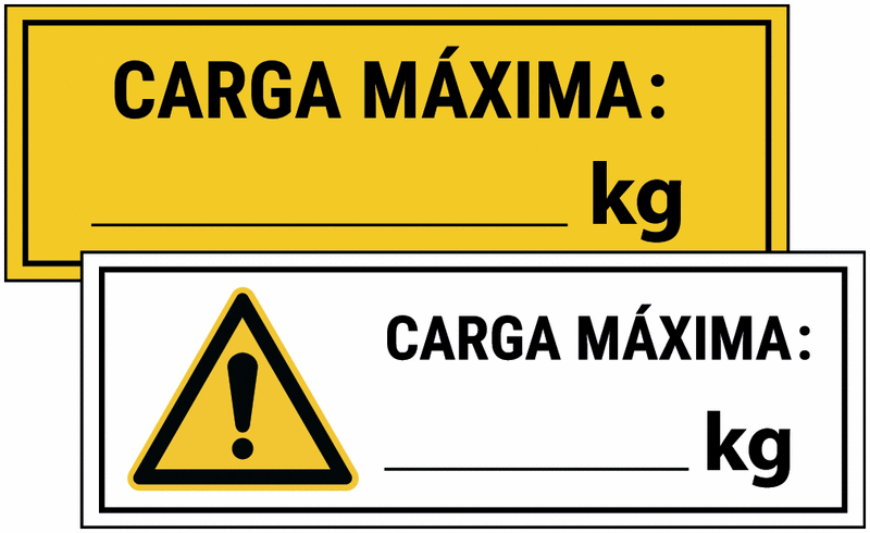Señal personalizable "Carga máxima" para estantería | Seton