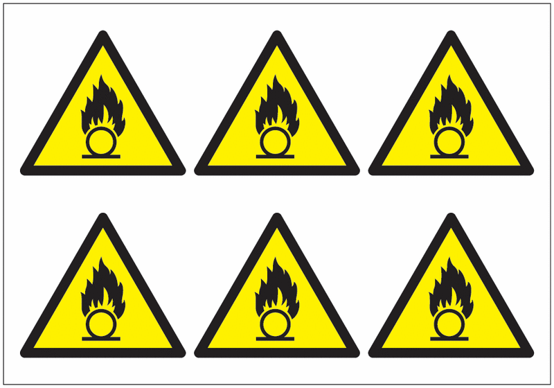 Oxidizing Substance Symbol Sheet of Vinyl Labels | Seton