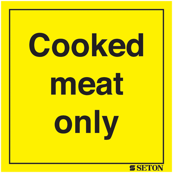 Cooked Meat Only Sign (Without Symbol) | Seton