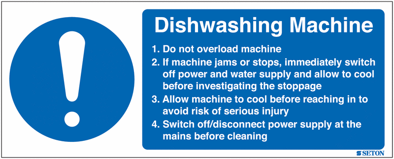 Dishwashing Machine Sign (With Symbol) | Seton
