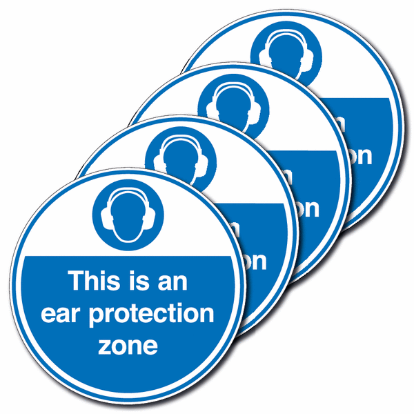 4-Pack Floor Signs - This is an Ear Protection Zone | Seton