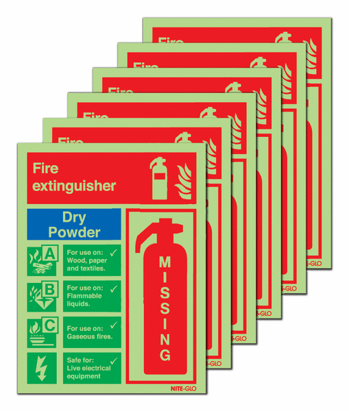 6-Pack Nite-Glo Dry Powder Instructions/Missing Sign | Seton