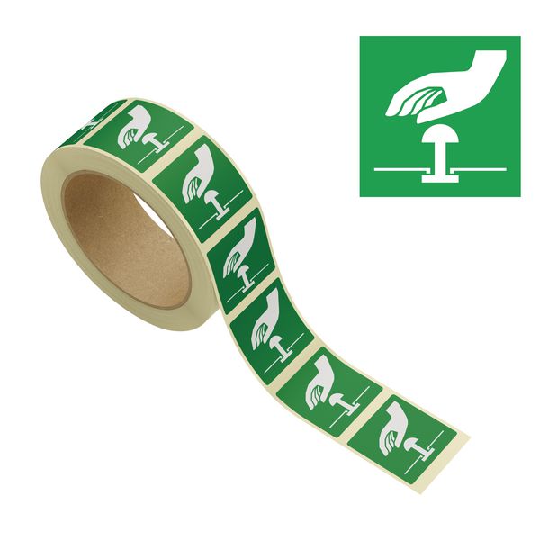 Emergency Stop Button Symbol Vinyl Labels On-a-Roll | Seton