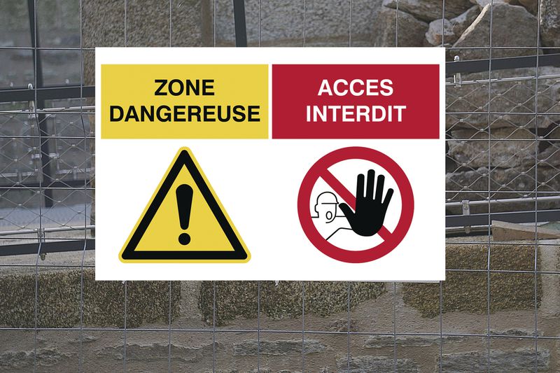 Zone Interdite Logo Panneau Chantier Akilux Aquilux INTERDIT AU PUBLIC