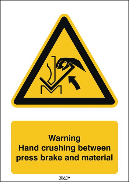 ToughWash - Warning Hand Crushing Danger Sign | Seton
