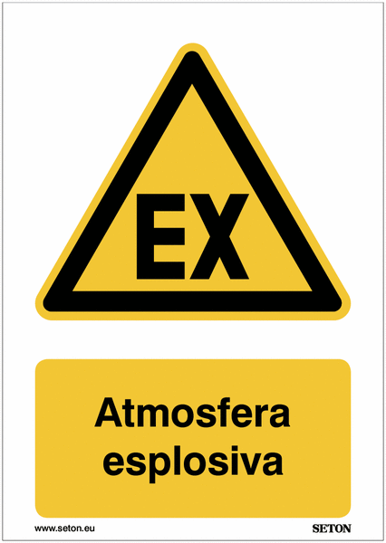 Cartelli e adesivi di pericolo - Atmosfera esplosiva | Seton