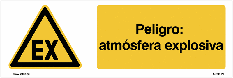 Señal de atmósfera explosiva con pictograma y texto | Seton