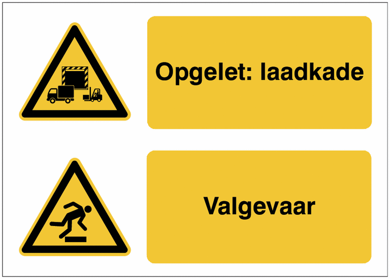 Waarschuwingsborden en -stickers Laadkade - Valgevaar | Seton