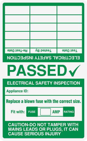 Electrical Safety Inspection Passed Cable Wrap Label | Seton