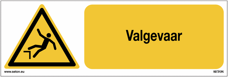 Pictogrammen valgevaar, struikelgevaar, doorvalgevaar | Seton