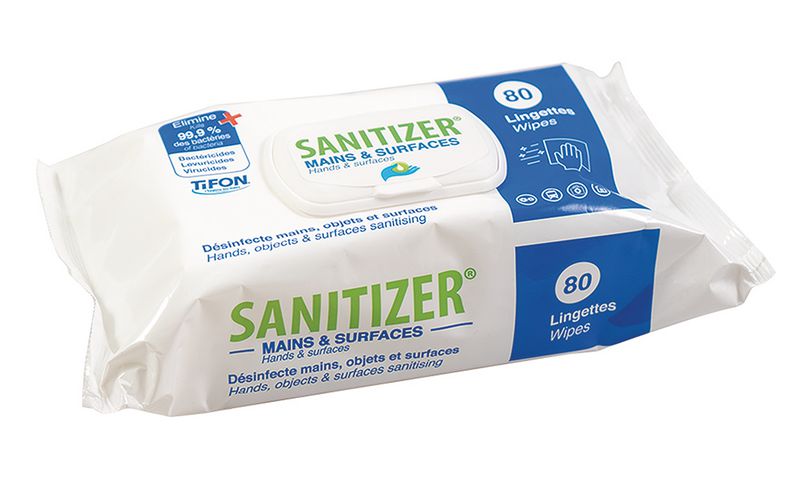 Lingettes désinfectantes mains et surfaces Sanitizer® | Seton