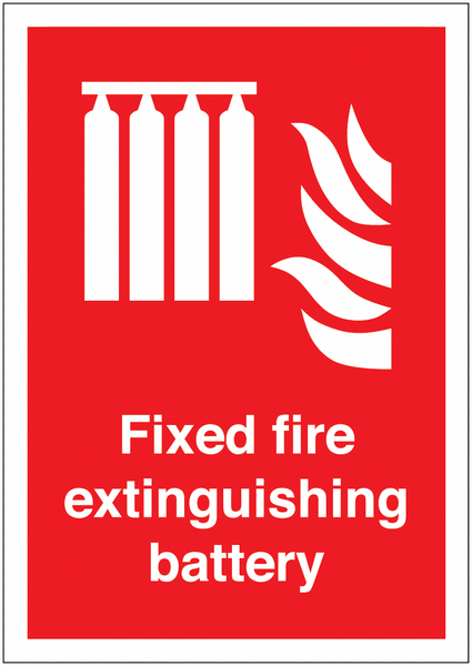 Fixed Fire Extinguishing Battery Sign | Seton