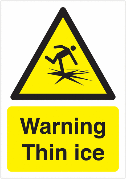 Warning Thin Ice Sign | Seton
