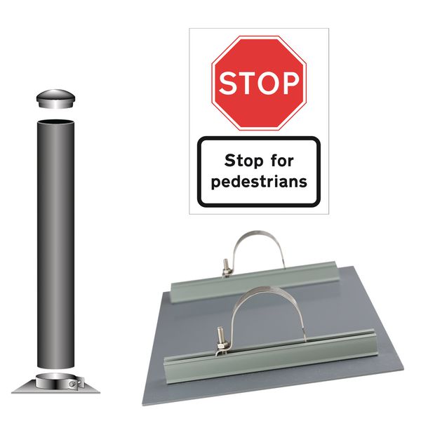 STOP for Pedestrians - Traffic Sign Installation Kit | Seton