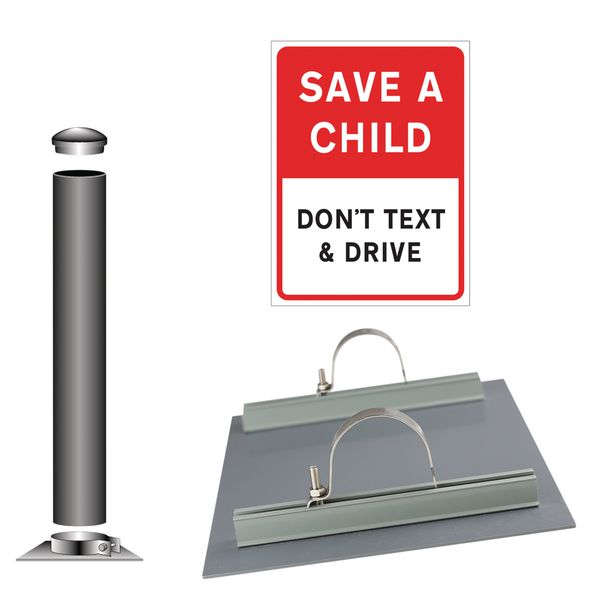 Save a Child - Don't Text & Drive - Traffic Sign Install Kit | Seton