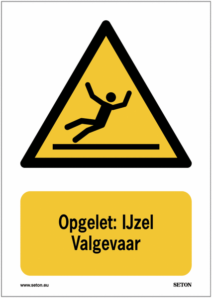 Pictogrammen valgevaar, struikelgevaar, doorvalgevaar | Seton