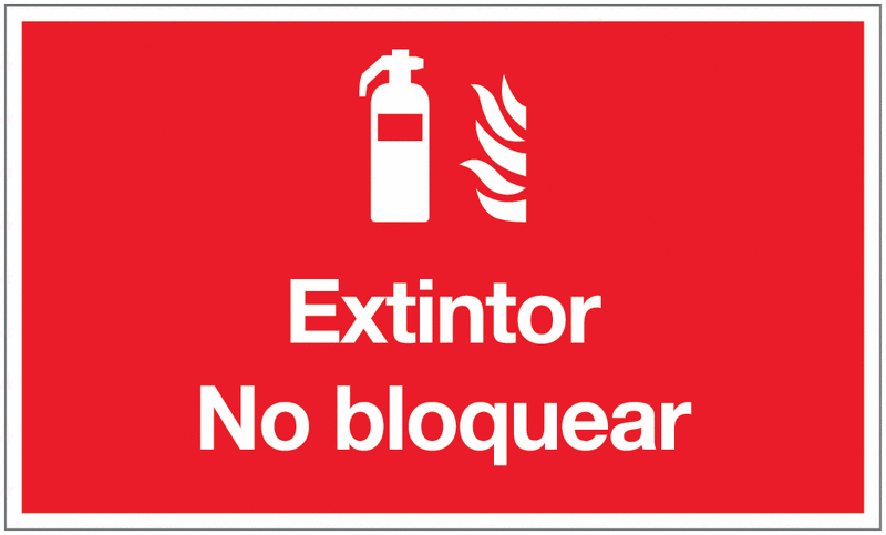 ISO 7010 marcación del suelo con texto y pictograma - Extintor - F001 ...