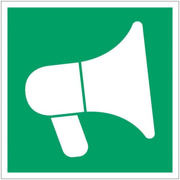 Vierkante borden en stickers "Megafoon" | Seton