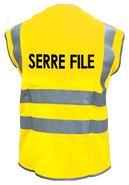 Gilets de sécurité fluo avec marquage Serre file | Seton