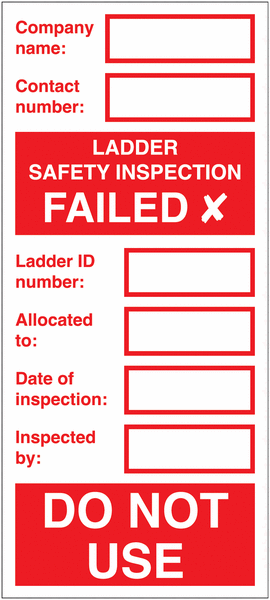 Ladder Failed Safety Inspection Labels | Seton