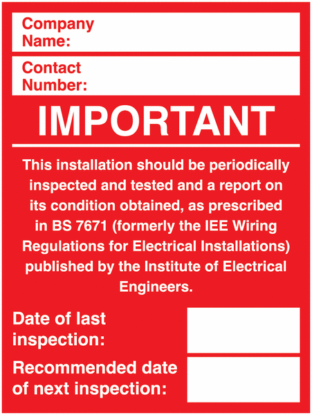 Periodic Inspection Labels | Seton