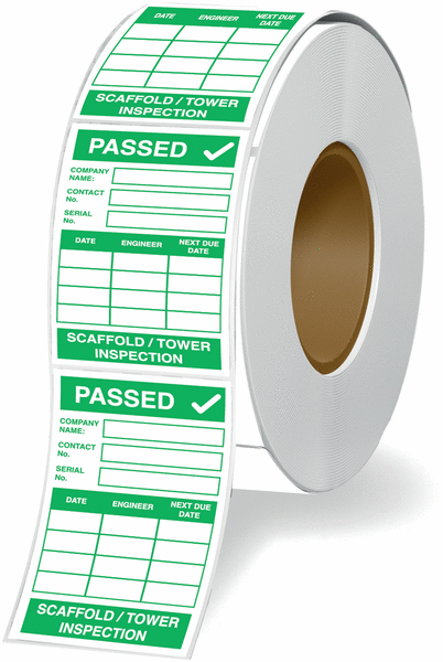 Passed Scaffold Labels | Inspection Labels | Seton | Seton
