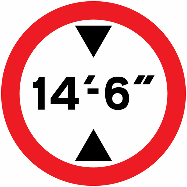 Traffic Signs No Vehicles Exceeding Height Shown 14’ 6" | Seton