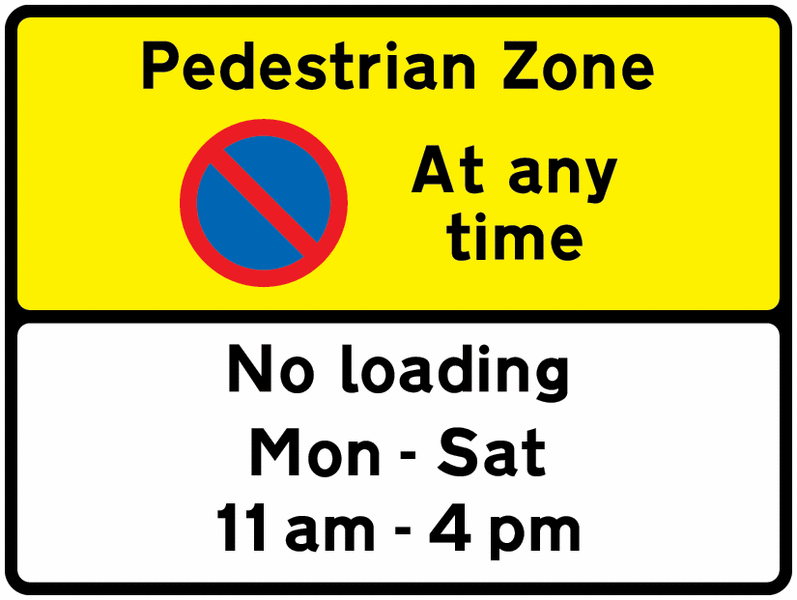 Traffic Signs Pedestrian Zone No Loading. Fast Delivery | Seton