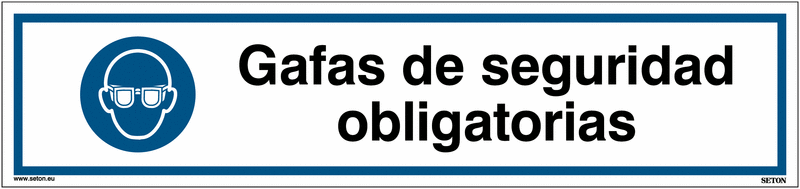 Bandas adhesivas ISO 7010 - M004 - Gafas de seguridad obligatorias | Seton