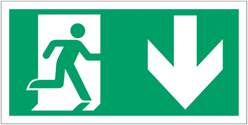 Running Man & Arrow Down Signs | Seton
