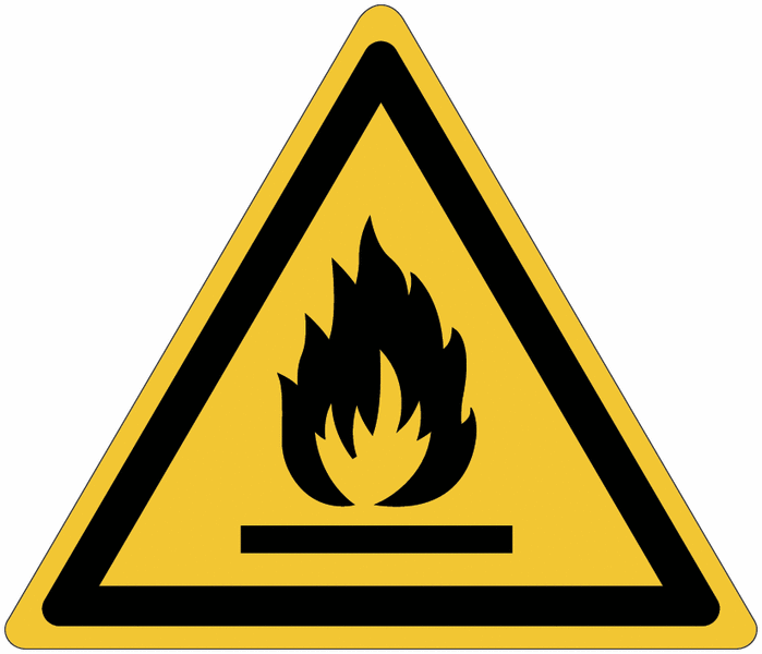 Pittogramma ISO 7010 "Pericolo materiali infiammabili" in alluminio ...